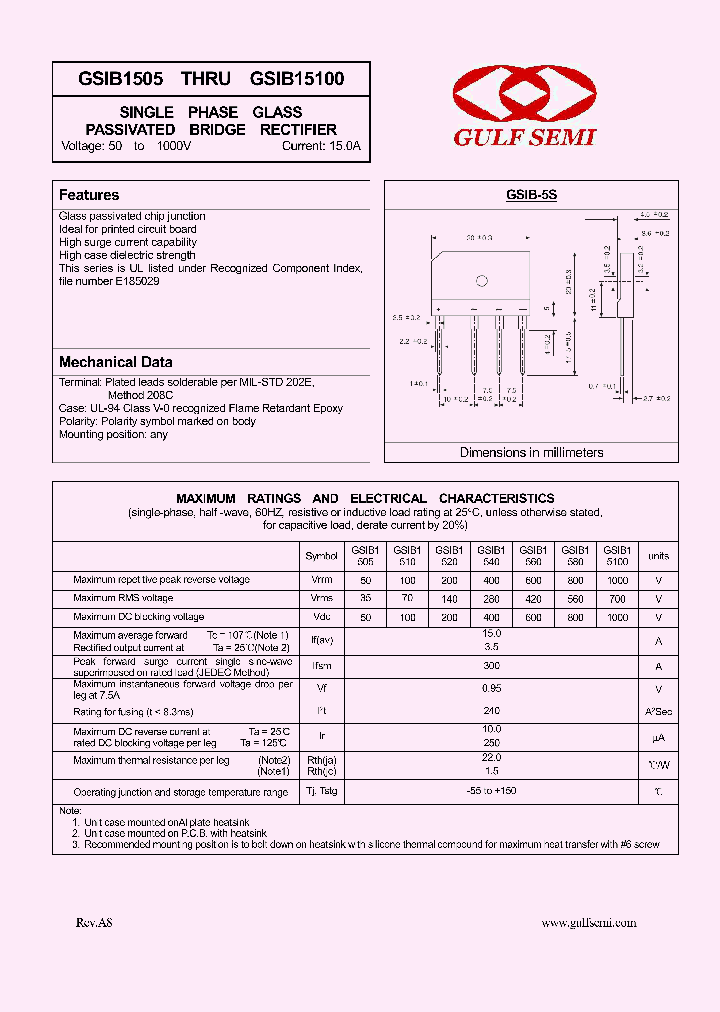 GSIB1510_4619259.PDF Datasheet Download --- IC-ON-LINE