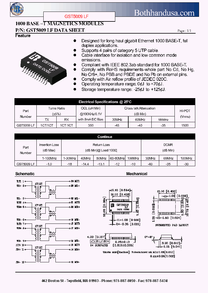 GST5009LF_4598895.PDF Datasheet Download --- IC-ON-LINE