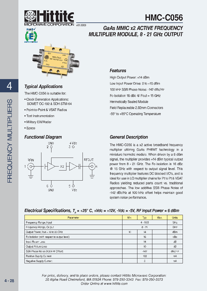 HMC-C056_4802615.PDF Datasheet Download --- IC-ON-LINE