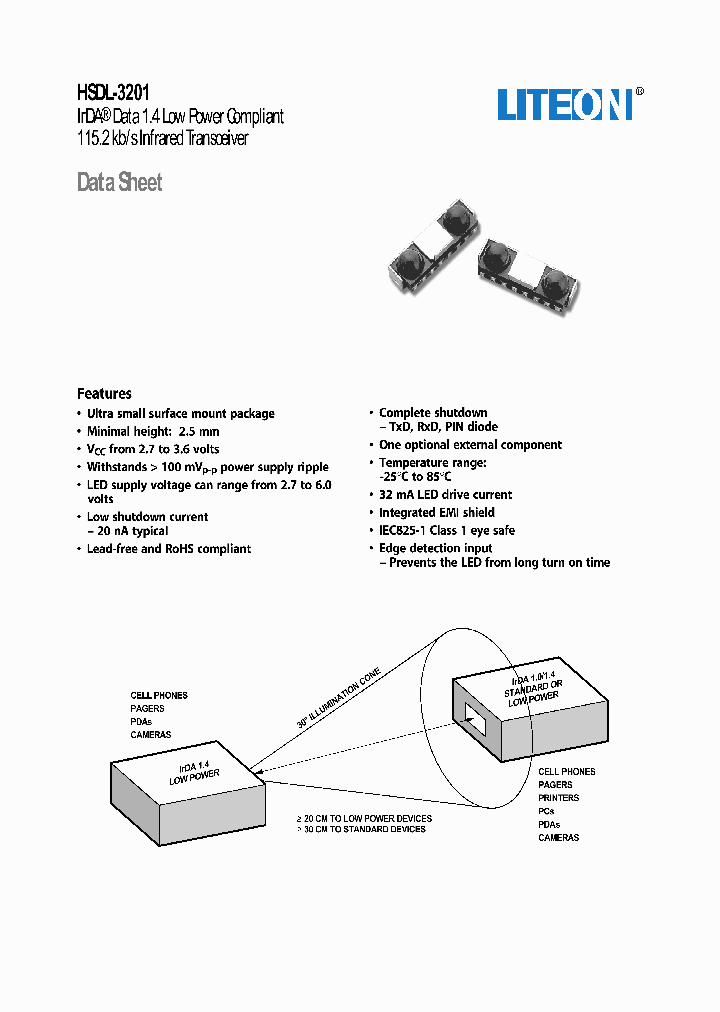 HSDL-3201_4703545.PDF Datasheet Download --- IC-ON-LINE