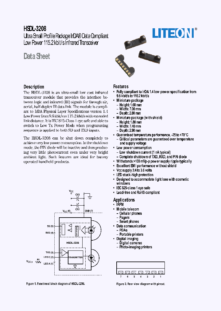 HSDL-3208-021_4806403.PDF Datasheet Download --- IC-ON-LINE