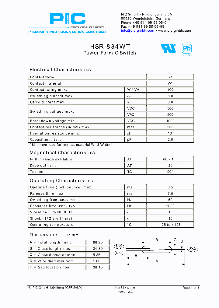 HSR-834WT_4563085.PDF Datasheet Download --- IC-ON-LINE