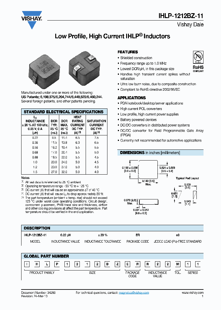 IHLP-1212BZ-11_4647715.PDF Datasheet Download --- IC-ON-LINE