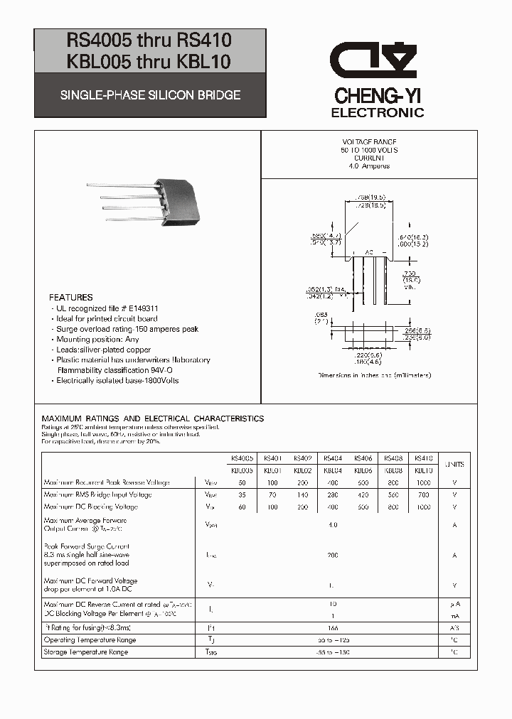KBL10_4648984.PDF Datasheet Download --- IC-ON-LINE