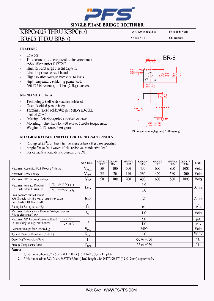 KBPC6005BR605_4851109.PDF Datasheet Download --- IC-ON-LINE