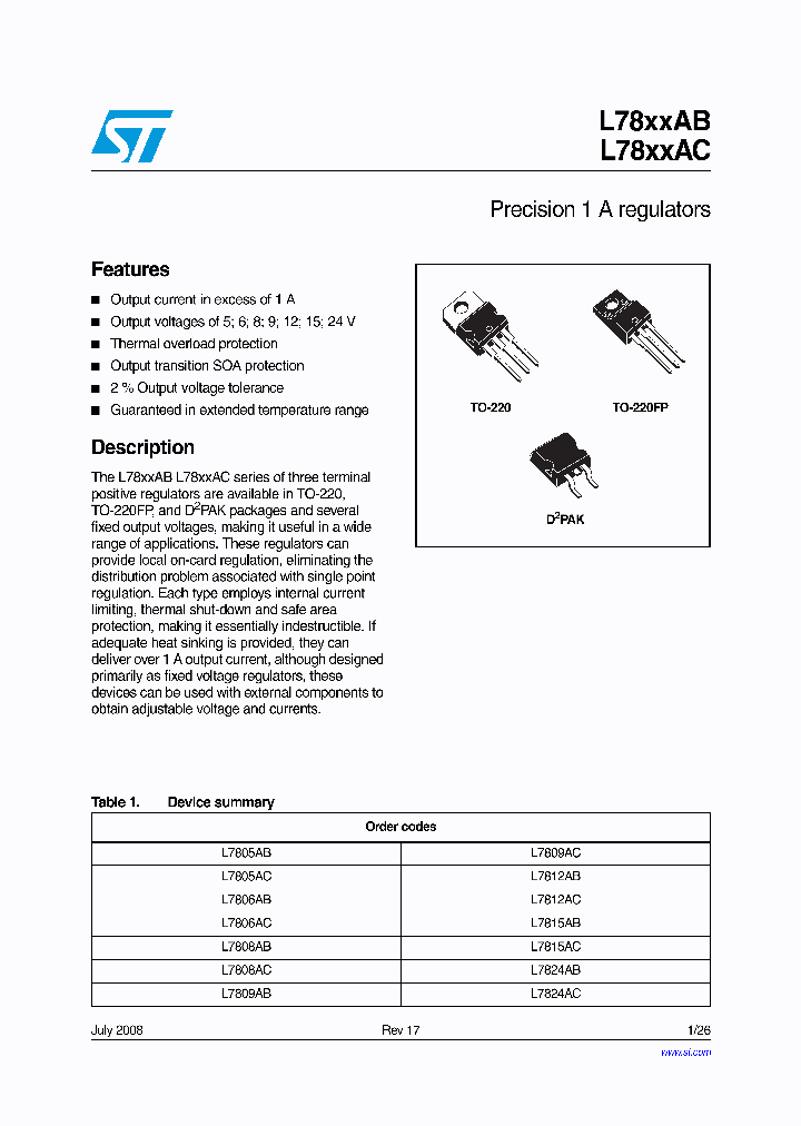 L7815ABD2T-TR_4579423.PDF Datasheet Download --- IC-ON-LINE