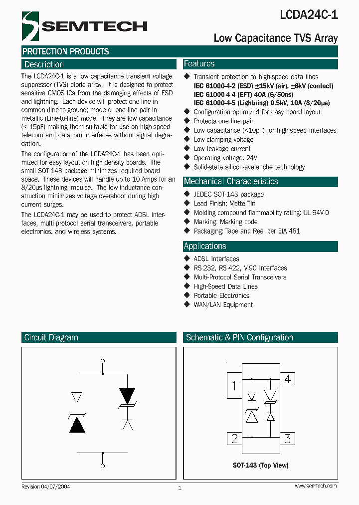 LCDA24C-1TCT_4384329.PDF Datasheet Download --- IC-ON-LINE