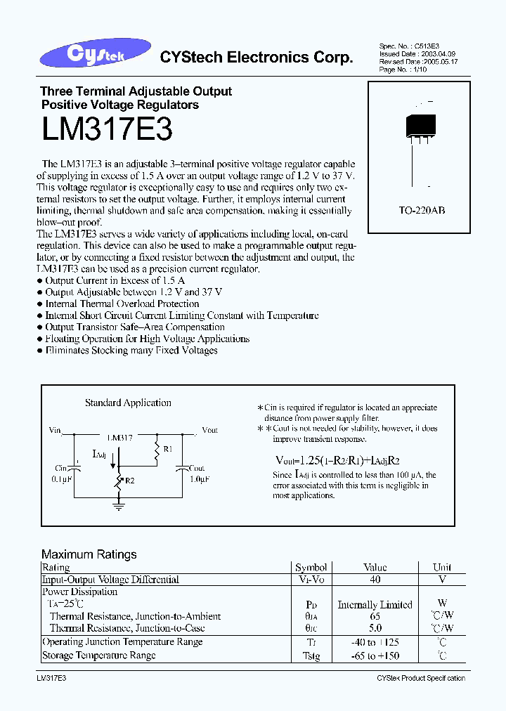 LM317E3_4669184.PDF Datasheet Download --- IC-ON-LINE