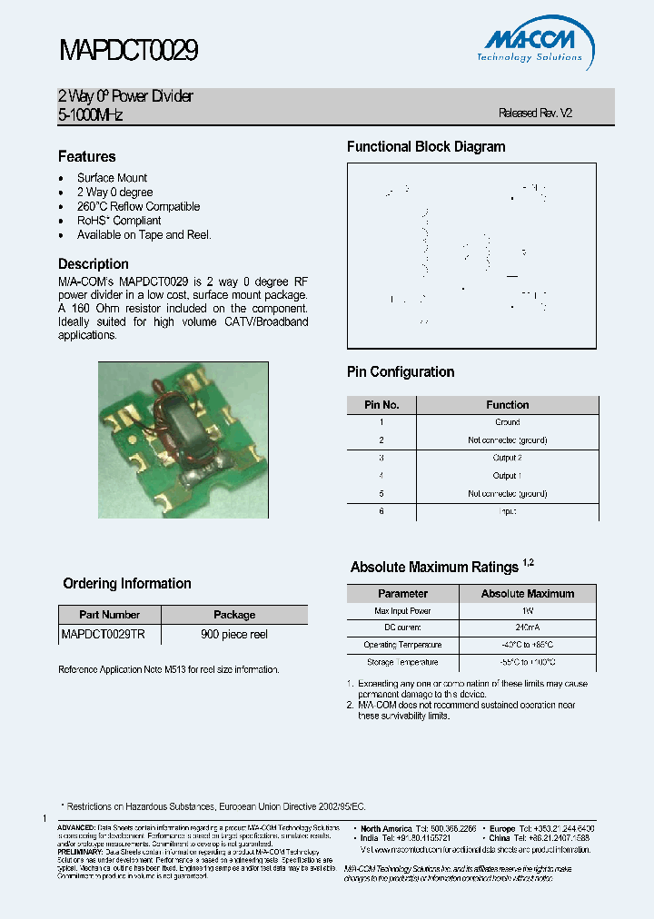 MAPDCT0029_4501145.PDF Datasheet Download --- IC-ON-LINE