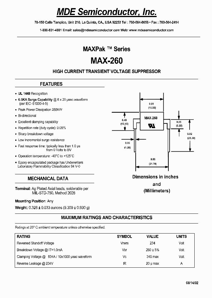MAX-260_4432929.PDF Datasheet Download --- IC-ON-LINE