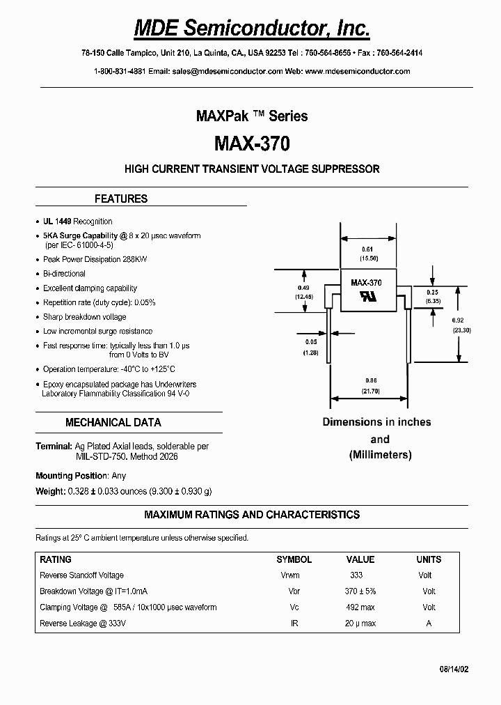 MAX-370_4562855.PDF Datasheet Download --- IC-ON-LINE