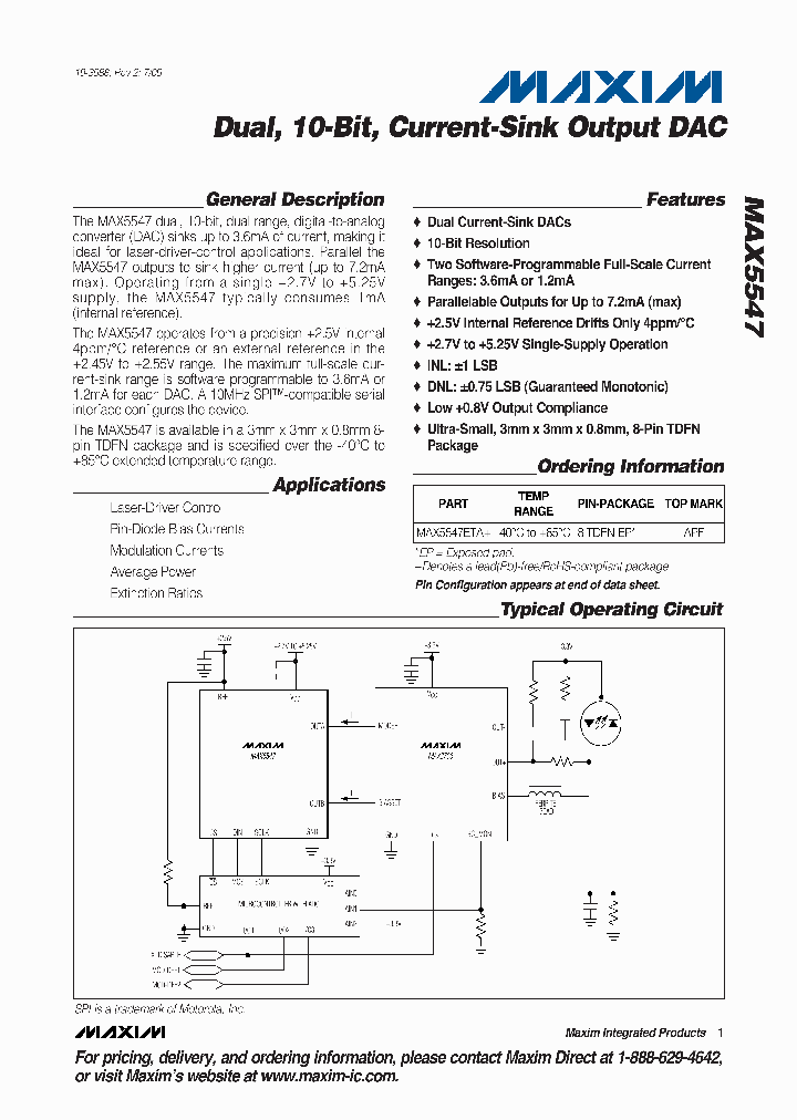 MAX554709_4849027.PDF Datasheet Download --- IC-ON-LINE