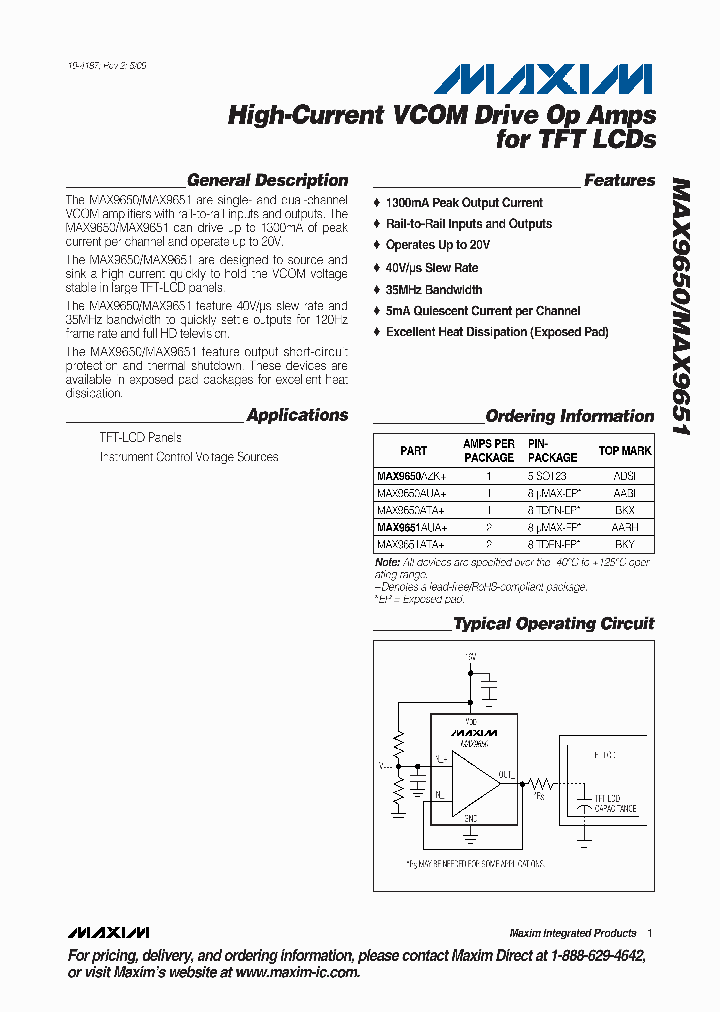 MAX9650AZK_4824748.PDF Datasheet Download --- IC-ON-LINE
