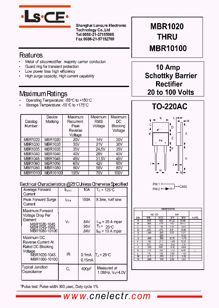 MBR1030_4563437.PDF Datasheet Download --- IC-ON-LINE