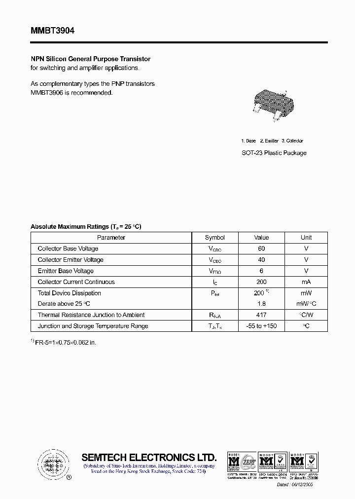 MMBT3904_4427219.PDF Datasheet Download --- IC-ON-LINE