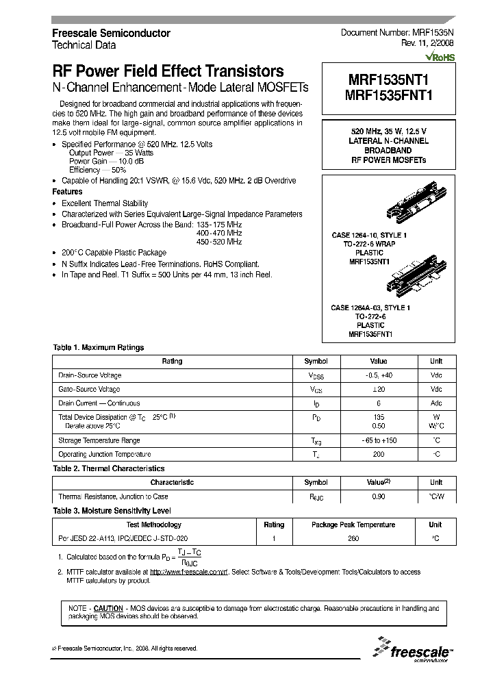 MRF1535FNT1_4288995.PDF Datasheet Download --- IC-ON-LINE