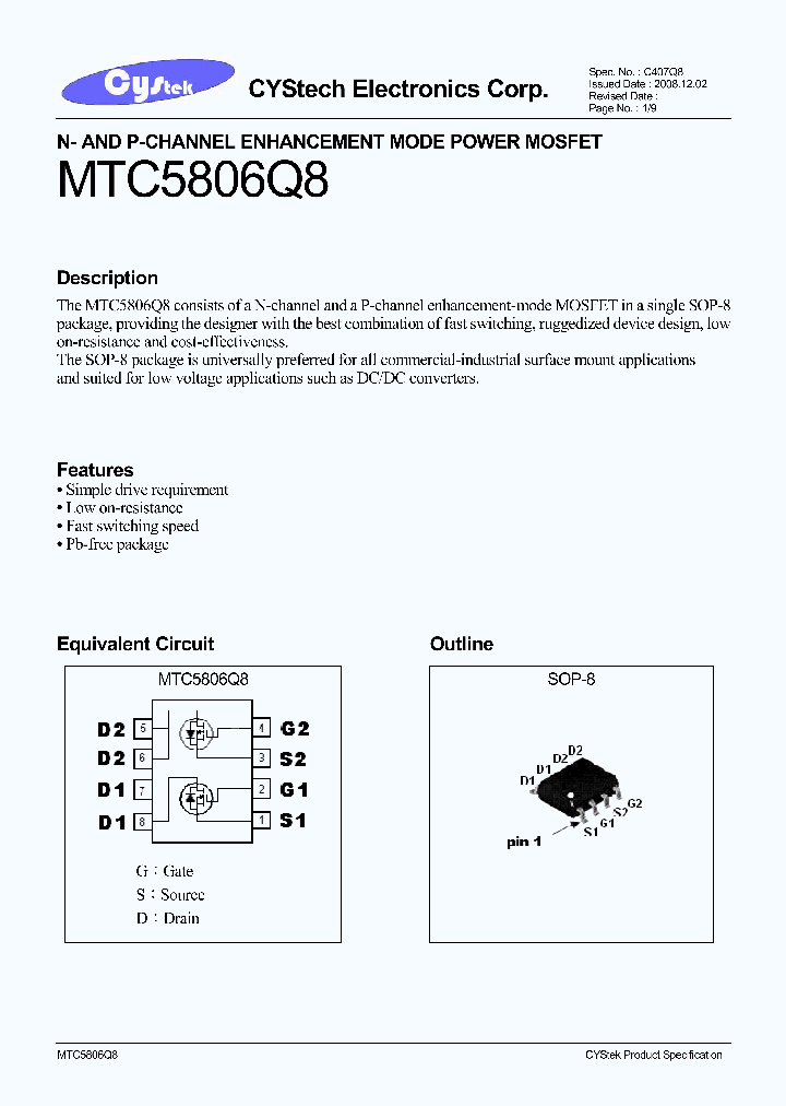 MTC5806Q8_4771415.PDF Datasheet Download --- IC-ON-LINE