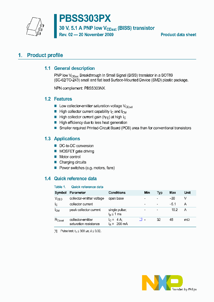 PBSS303PX_4903146.PDF Datasheet Download --- IC-ON-LINE