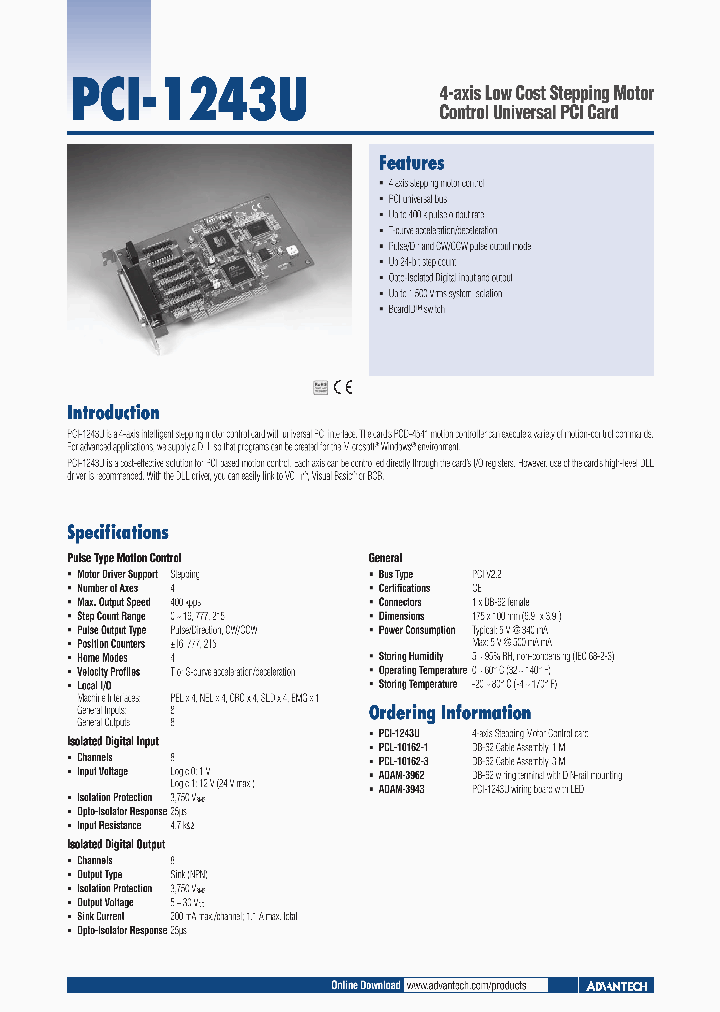 PCI-1243U_4717390.PDF Datasheet Download --- IC-ON-LINE
