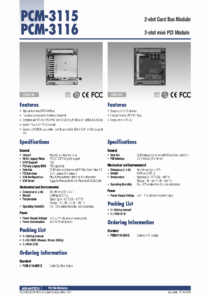 PCM-3116-00A1E_4660920.PDF Datasheet Download --- IC-ON-LINE