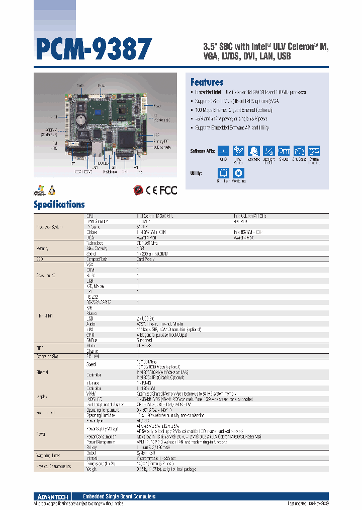 PCM-9387F-M0A2E_4700804.PDF Datasheet Download --- IC-ON-LINE