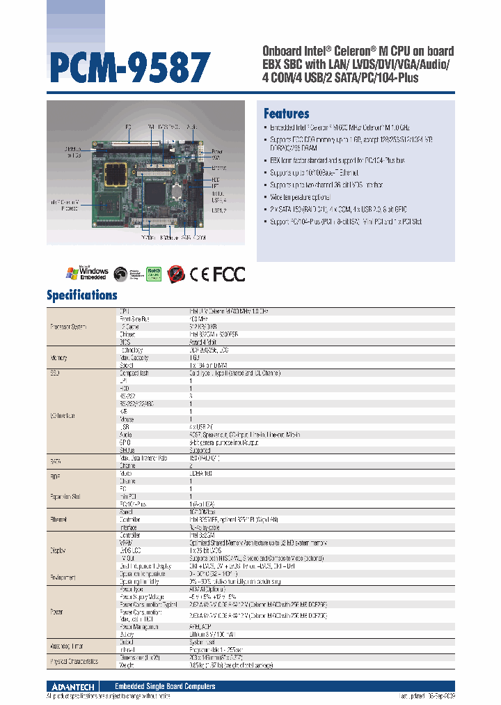 PCM-9587F-M0A1E_4634094.PDF Datasheet Download --- IC-ON-LINE
