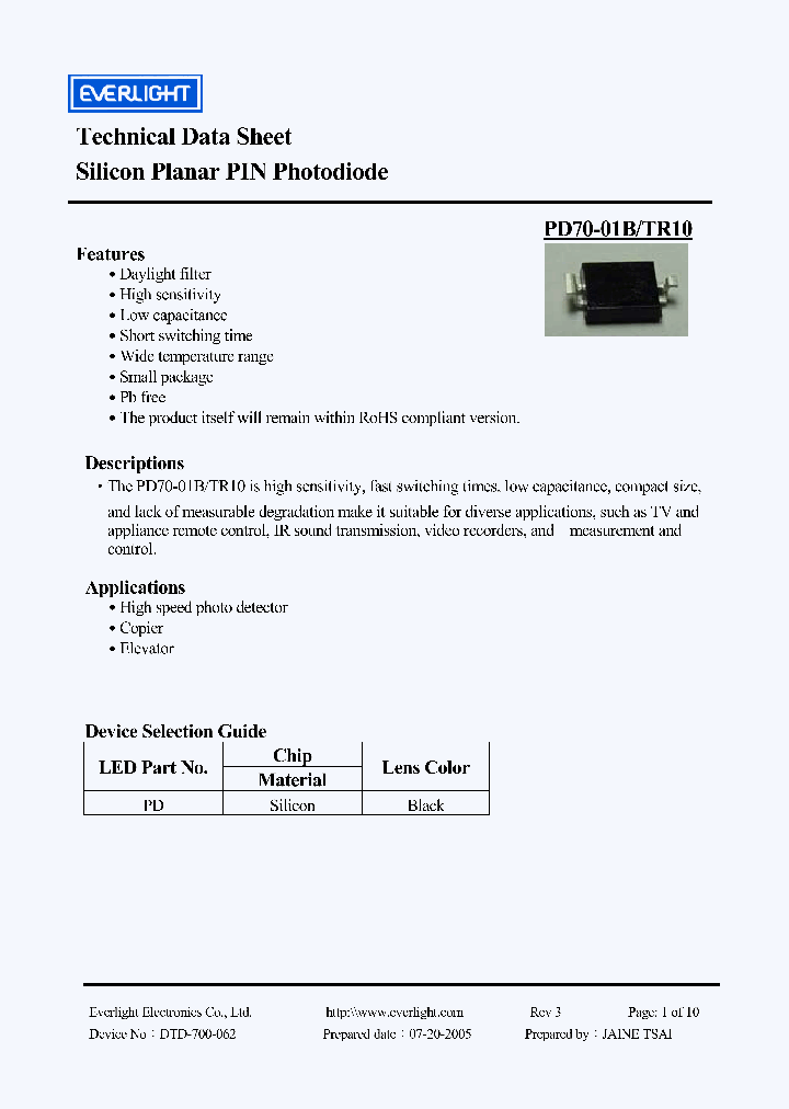PD70-01B-TR10_4225036.PDF Datasheet Download --- IC-ON-LINE