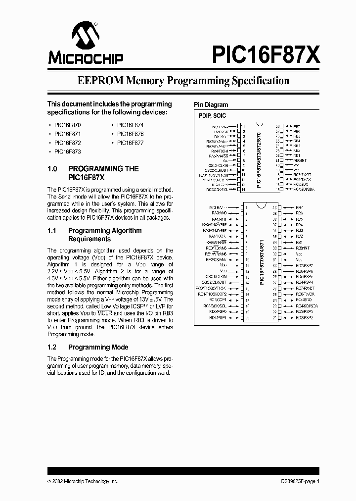 PIC16F87X02_4779821.PDF Datasheet Download --- IC-ON-LINE