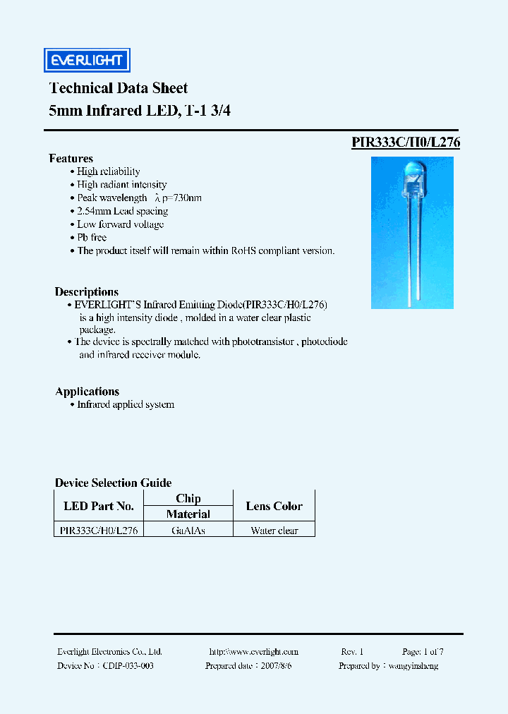 PIR333C_4176159.PDF Datasheet Download --- IC-ON-LINE