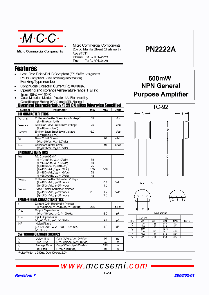 PN2222A-AP_4710224.PDF Datasheet Download --- IC-ON-LINE