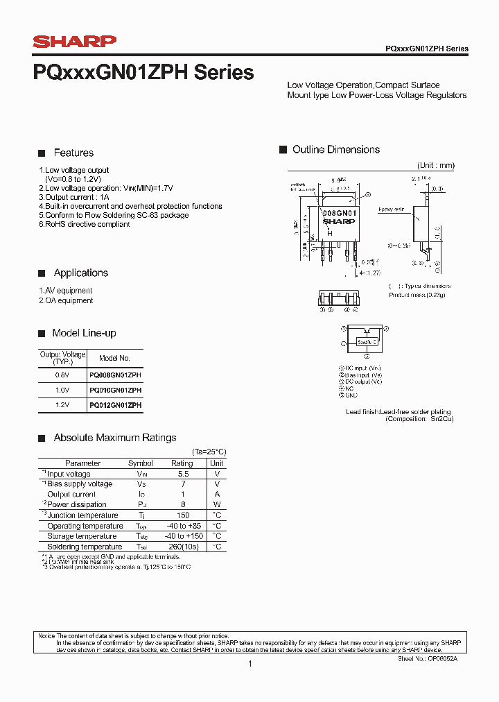 PQ012GN01ZPH_4592558.PDF Datasheet Download --- IC-ON-LINE