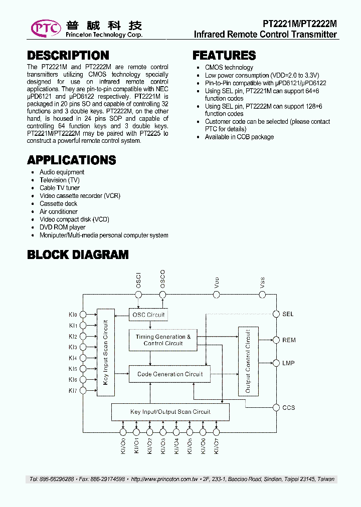PT2222M-001_4511027.PDF Datasheet Download --- IC-ON-LINE