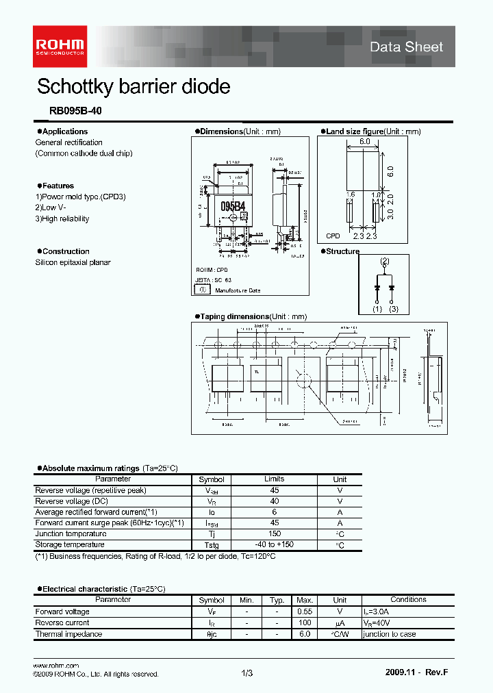RB095B-40_4641852.PDF Datasheet Download --- IC-ON-LINE