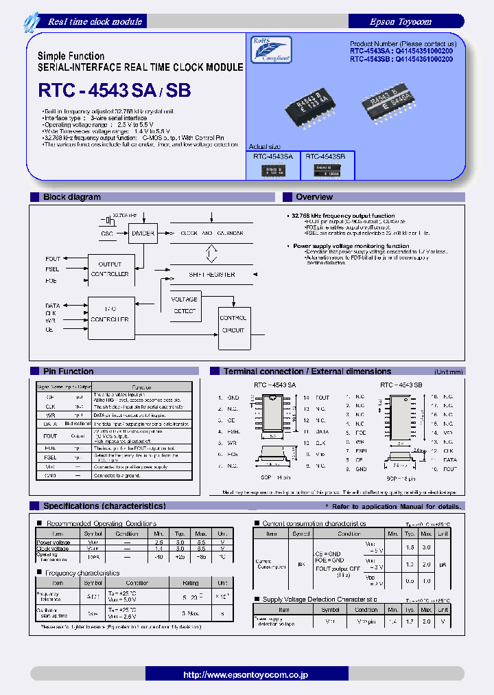 RTC-4543SA_4429829.PDF Datasheet Download --- IC-ON-LINE