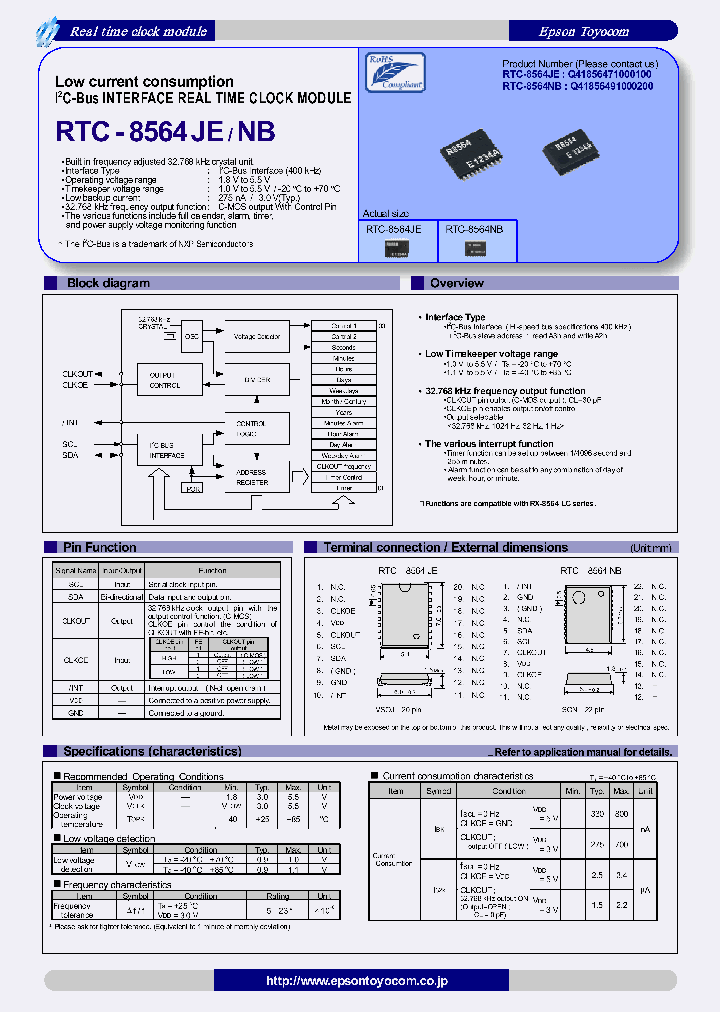 RTC-8564NB_4385877.PDF Datasheet Download --- IC-ON-LINE