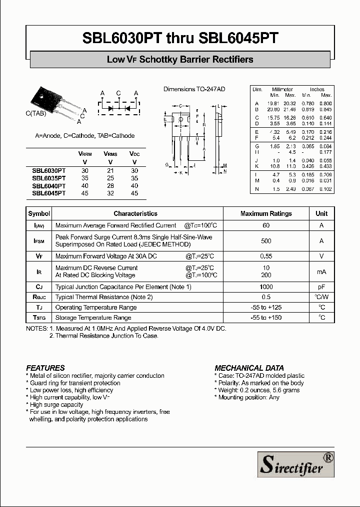 SBL6030PT_4190824.PDF Datasheet Download --- IC-ON-LINE