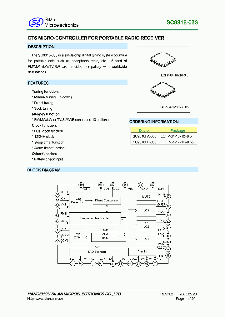 SC9318FA033_4473813.PDF Datasheet Download --- IC-ON-LINE