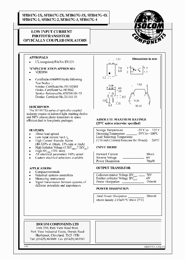 SFH617G-1_4466042.PDF Datasheet Download --- IC-ON-LINE