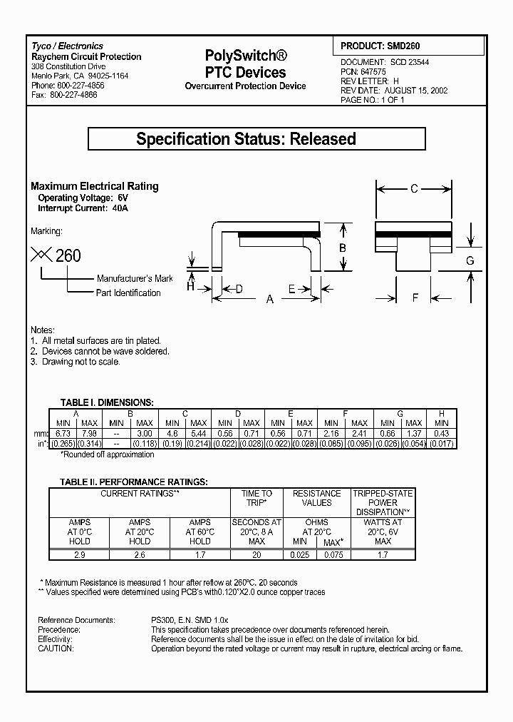SMD260_4855044.PDF Datasheet Download --- IC-ON-LINE