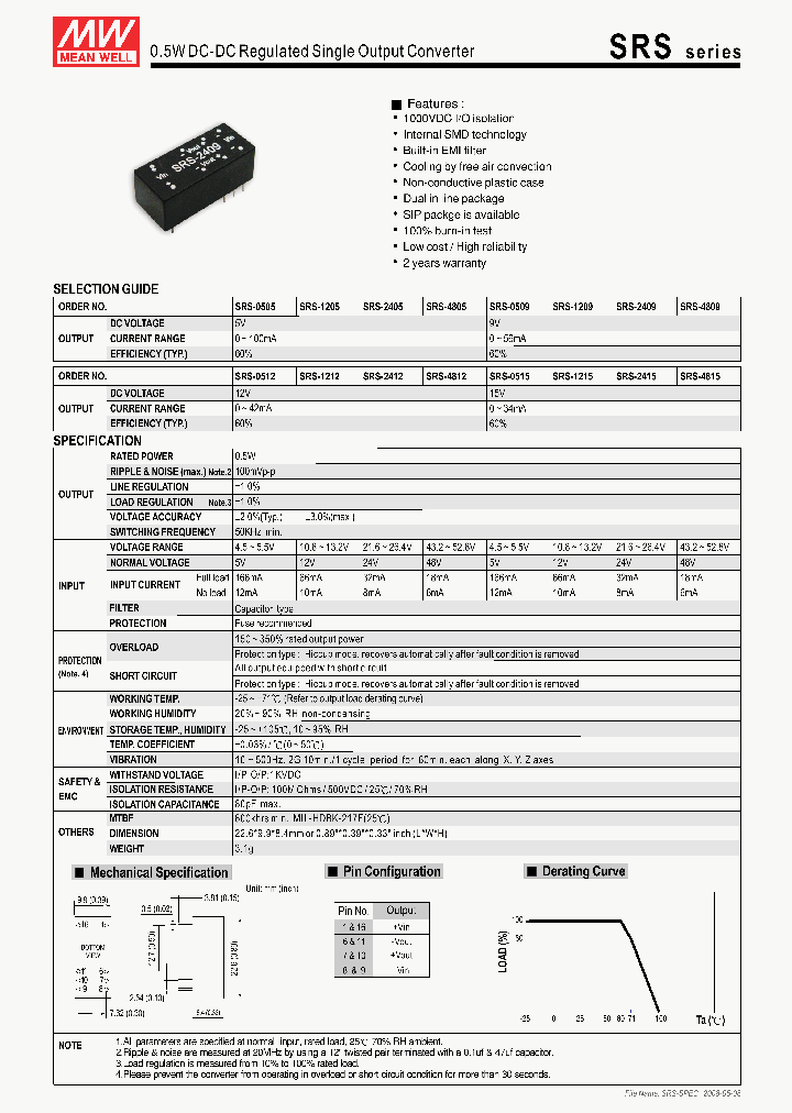 SRS-0505_4545562.PDF Datasheet Download --- IC-ON-LINE