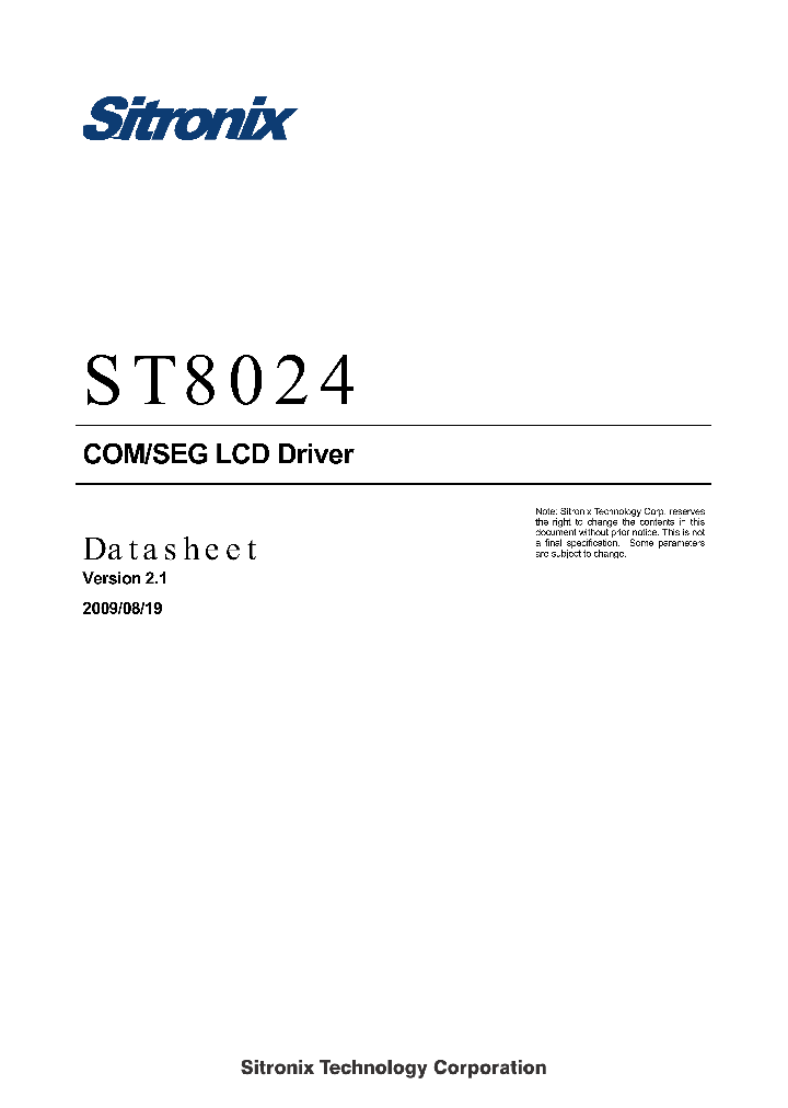 ST8024_4724890.PDF Datasheet Download --- IC-ON-LINE