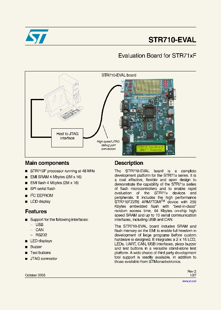 STR710-EVAL_4167880.PDF Datasheet Download --- IC-ON-LINE