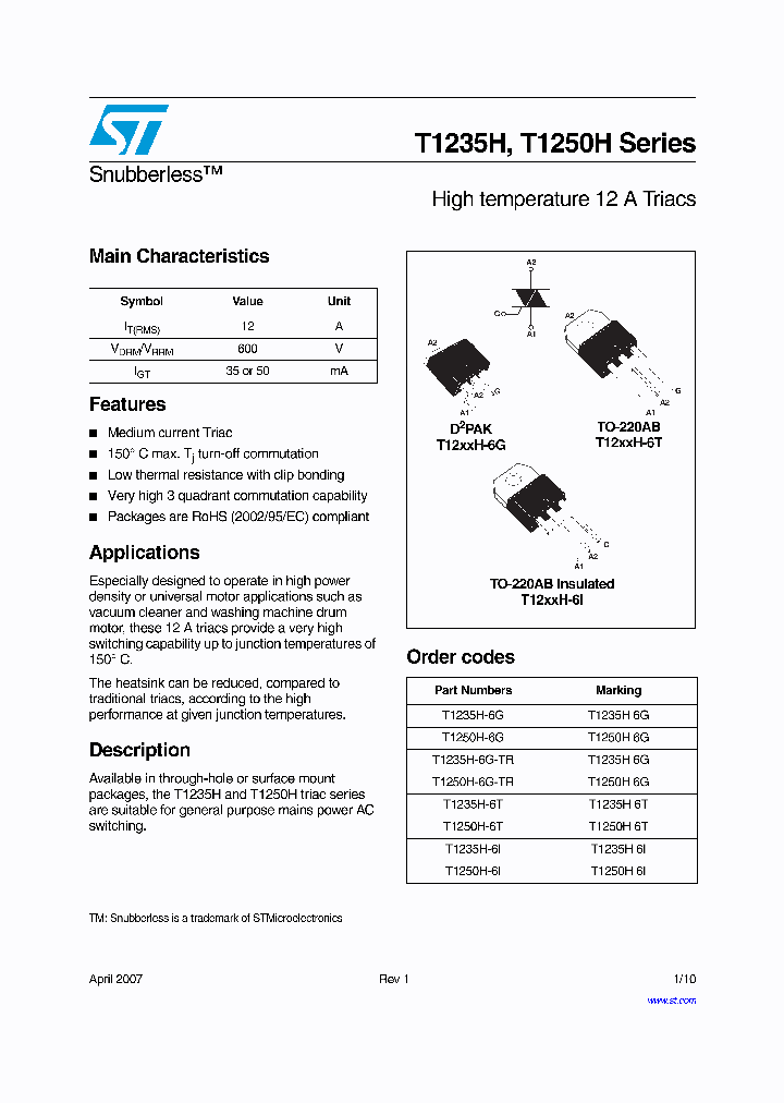 T1235H-6T_4580103.PDF Datasheet Download --- IC-ON-LINE