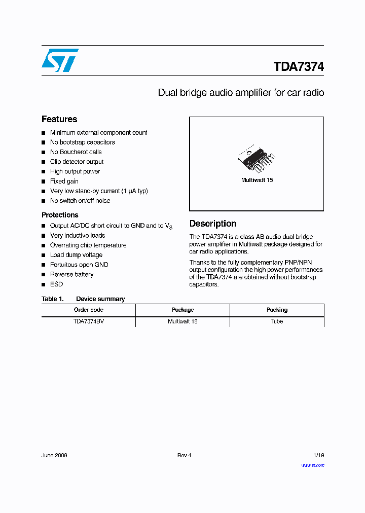 TDA737408_4234623.PDF Datasheet Download --- IC-ON-LINE