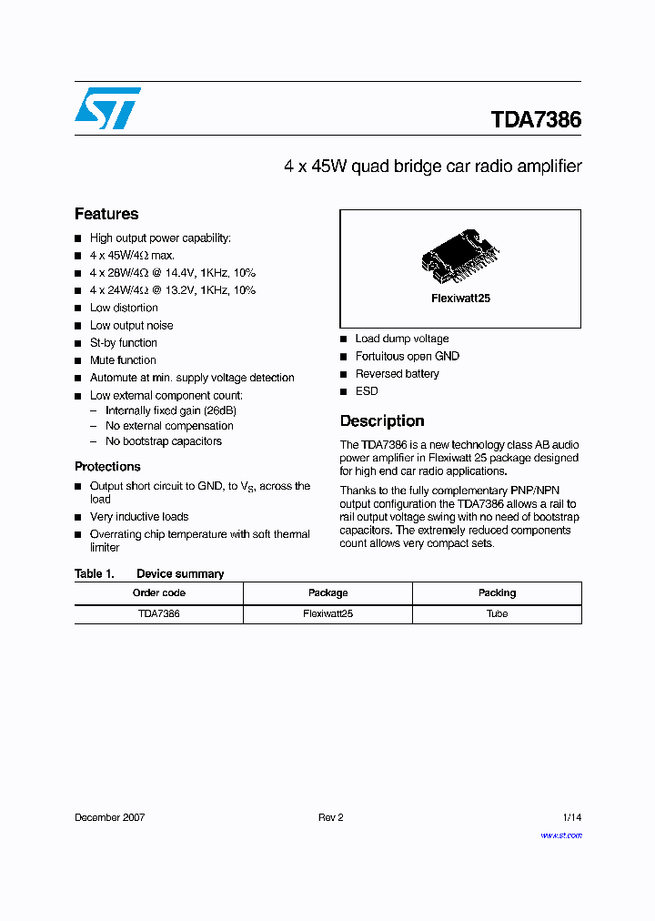 TDA738607_4261217.PDF Datasheet Download --- IC-ON-LINE