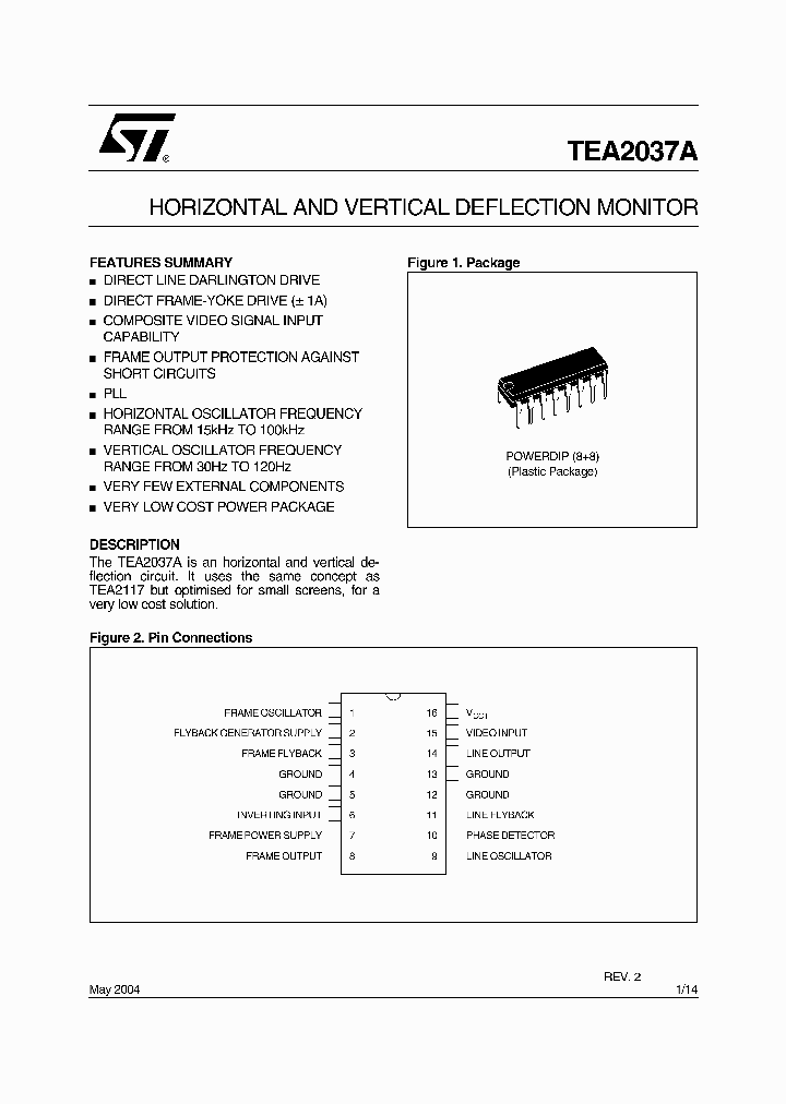 TEA2037A04_4275263.PDF Datasheet Download --- IC-ON-LINE