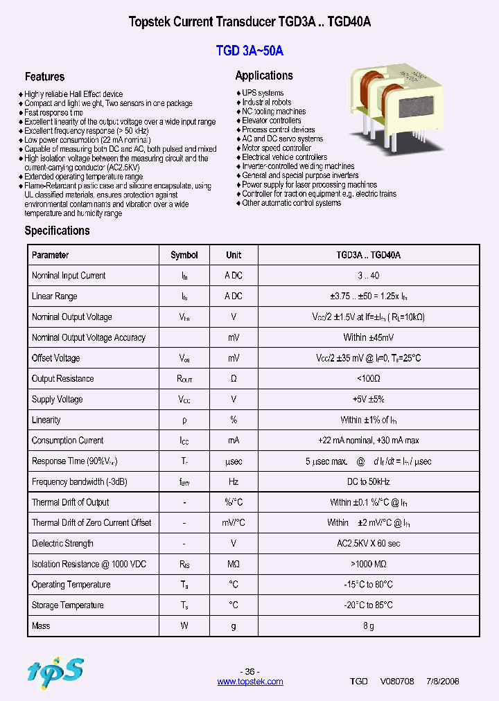 TGD20A_4192573.PDF Datasheet Download --- IC-ON-LINE