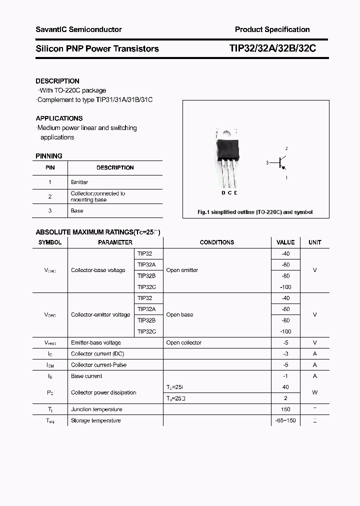TIP32C_4377340.PDF Datasheet Download --- IC-ON-LINE
