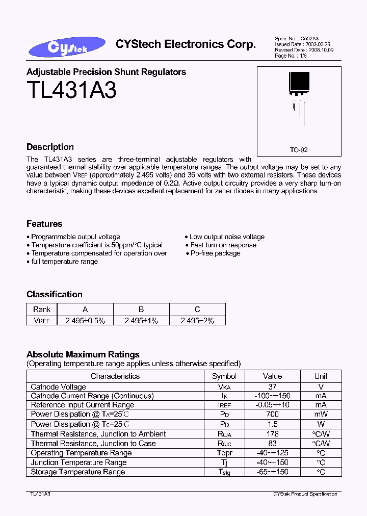 TL431A3_4608395.PDF Datasheet Download --- IC-ON-LINE