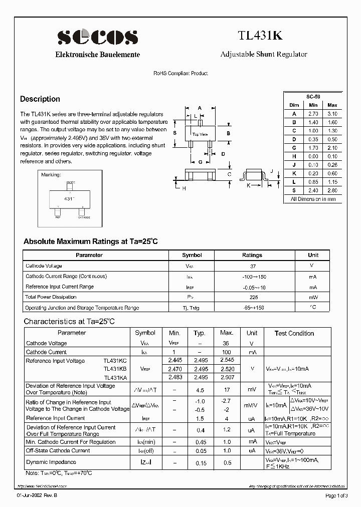 TL431K_4536675.PDF Datasheet Download --- IC-ON-LINE
